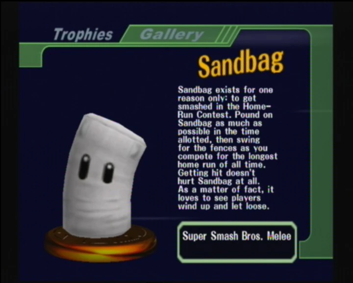 Sandbag - Smashpedia, the Super Smash Bros. wiki.