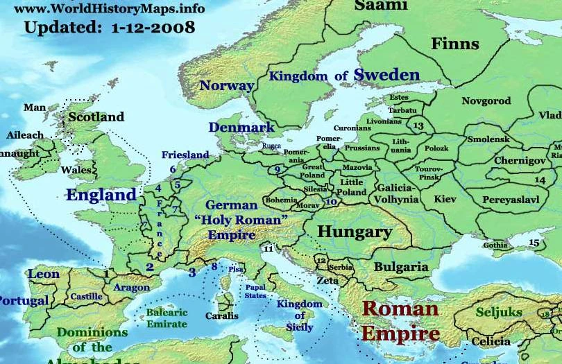Image - Europe-1200ad.jpg - Wiki Atlas of World History