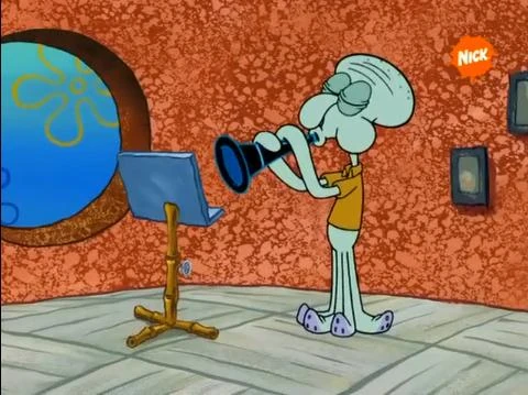 Archivo:Calamardo Tocando su Clarinete.jpg - Wiki Bob Esponja