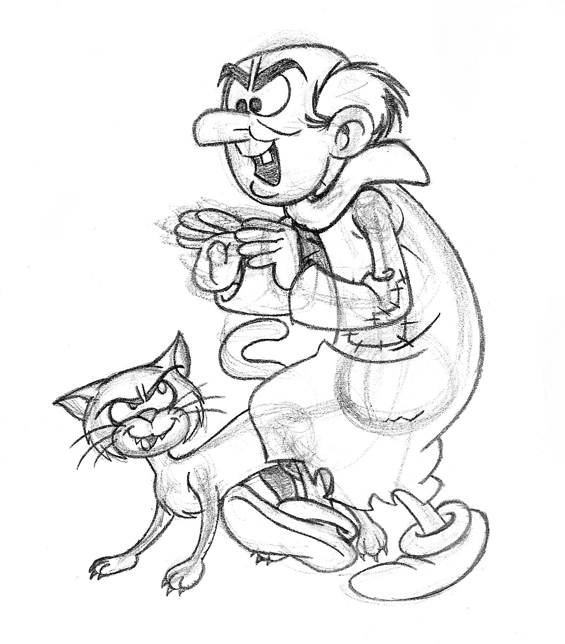 Image - Gargamel and Azrael Profile Sketch - Smurfs.jpg - Smurfs Fanon Wiki