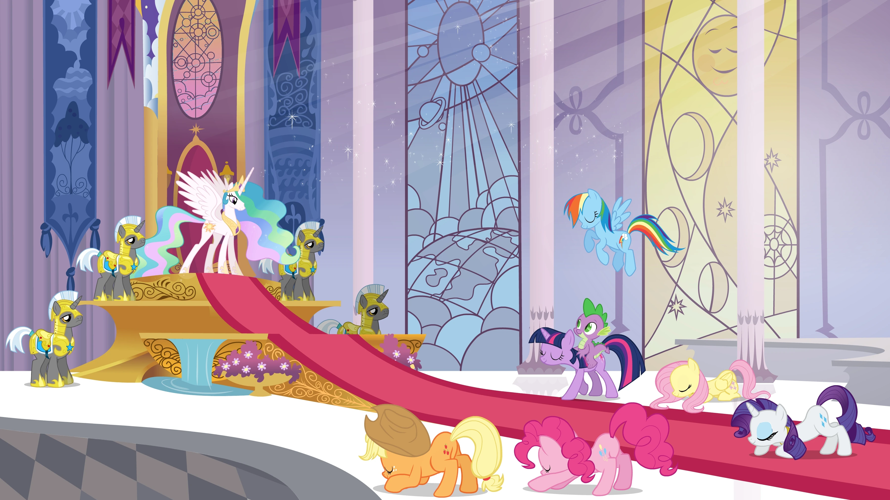 Image - My Little Pony promotional image - the main six bowing to ...