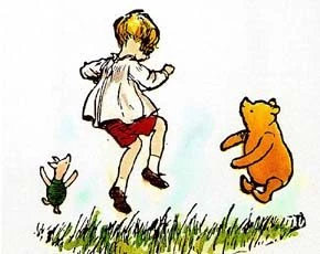 Image - Christopher Robin, Piglet, and Pooh Jumping.jpg - Winniepedia ...