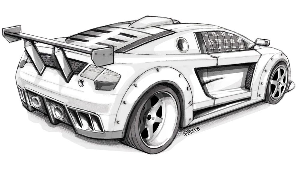 Super Car Sketches Sketch Coloring Page