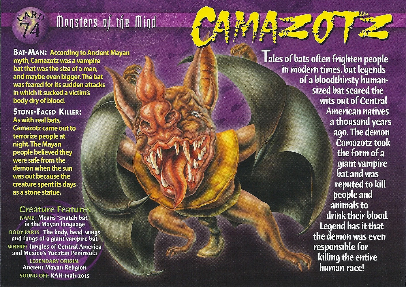 Camazotz | Mythological creatures, Myths & monsters, Mythical monsters