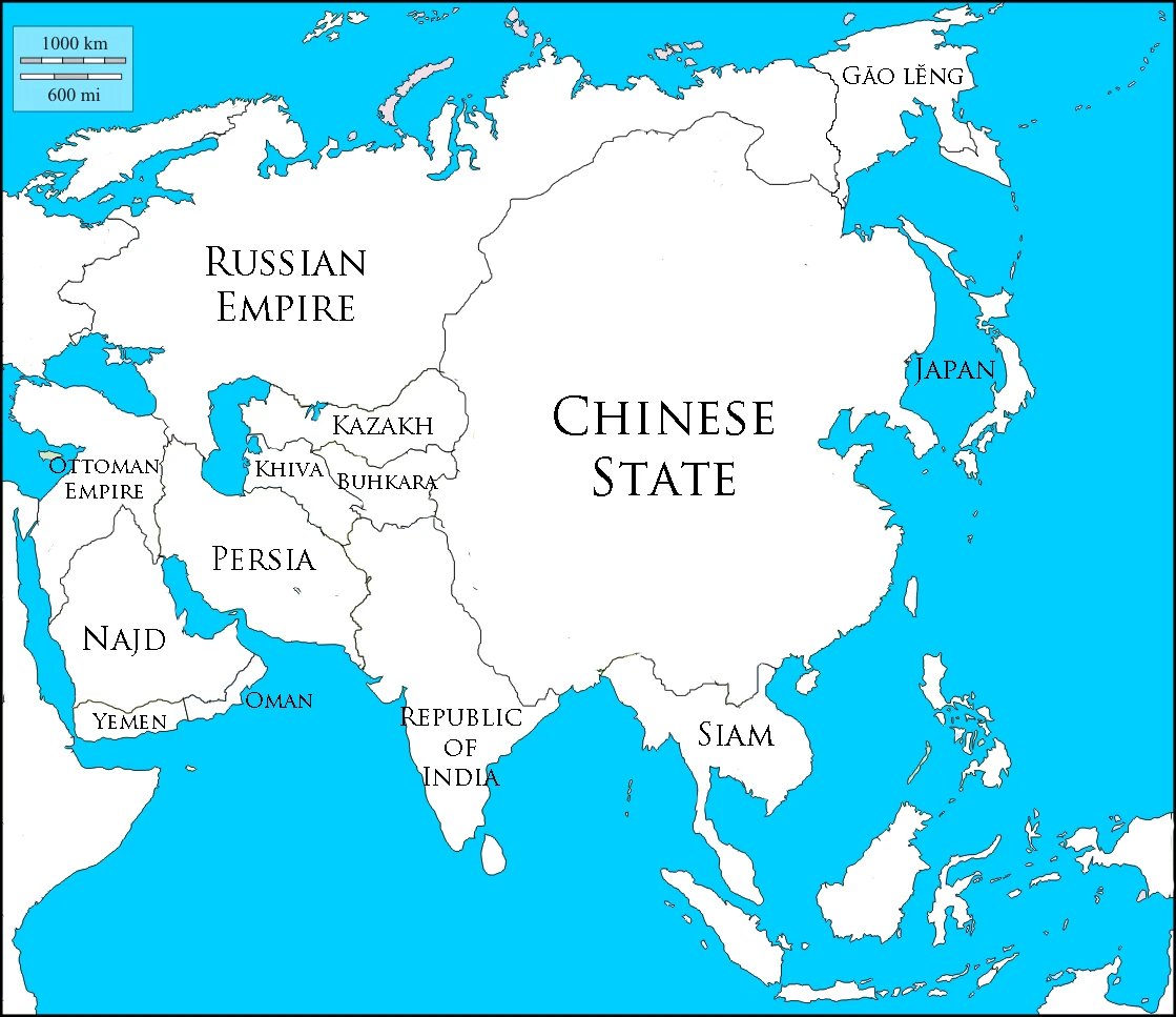 Blank Asia Map Historical